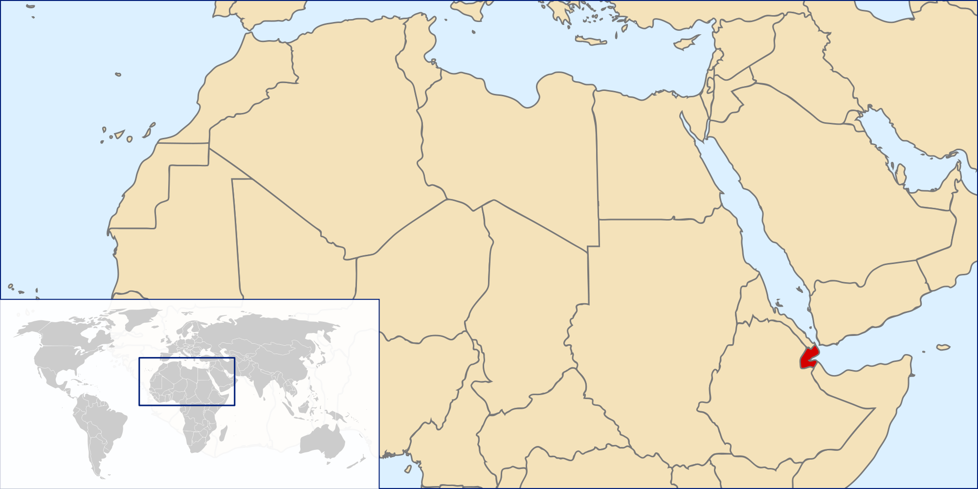 Location Of The Djibouti In The World Map Location Of The Djibouti In The World Map