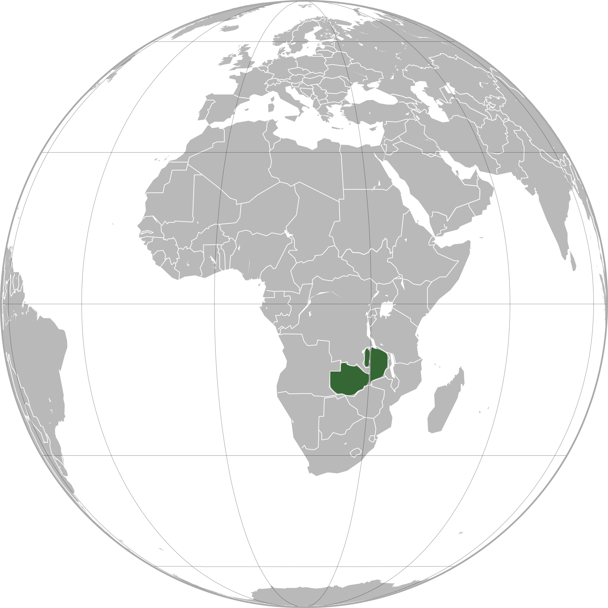 Location Of The Zambia In The World Map Location Of The Zambia In The World Map